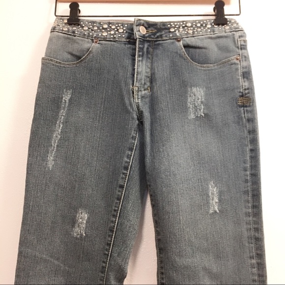 bebe | Jeans | Bebe Vintage Studded Blue Jeans | Poshmark